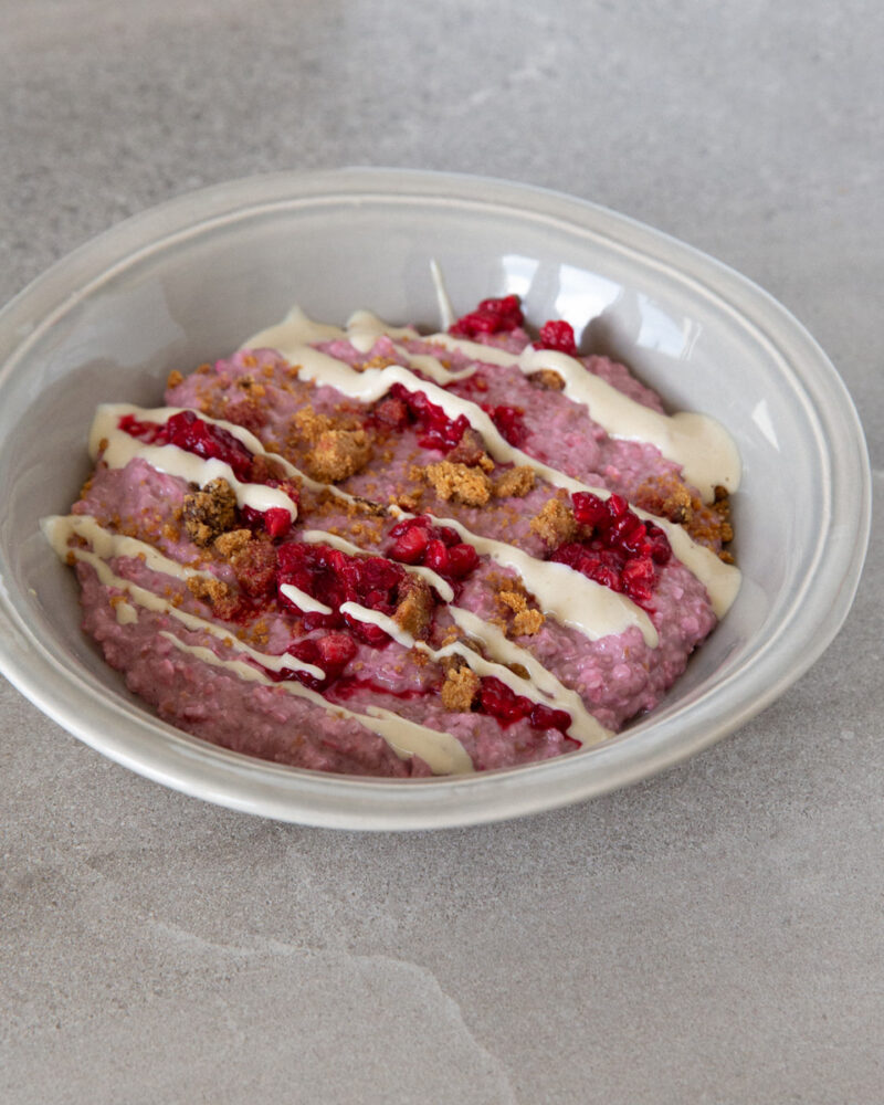 Raspberry Danish Bircher - Emily Grace Food